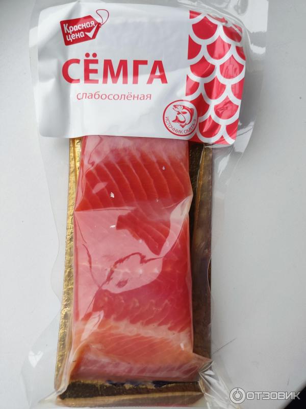 Отзыв о Семга слабосоленая "Красная цена" филе-кусок с кожей | Удачная ...