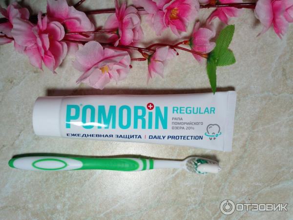 Отзыв о Зубная паста Pomorin Regular "Ежедневная Защита" | Отличная паста, тщательная чистка зубов.