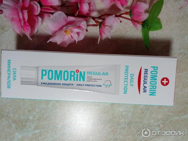 Отзыв о Зубная паста Pomorin Regular "Ежедневная Защита" | Отличная паста, тщательная чистка зубов.