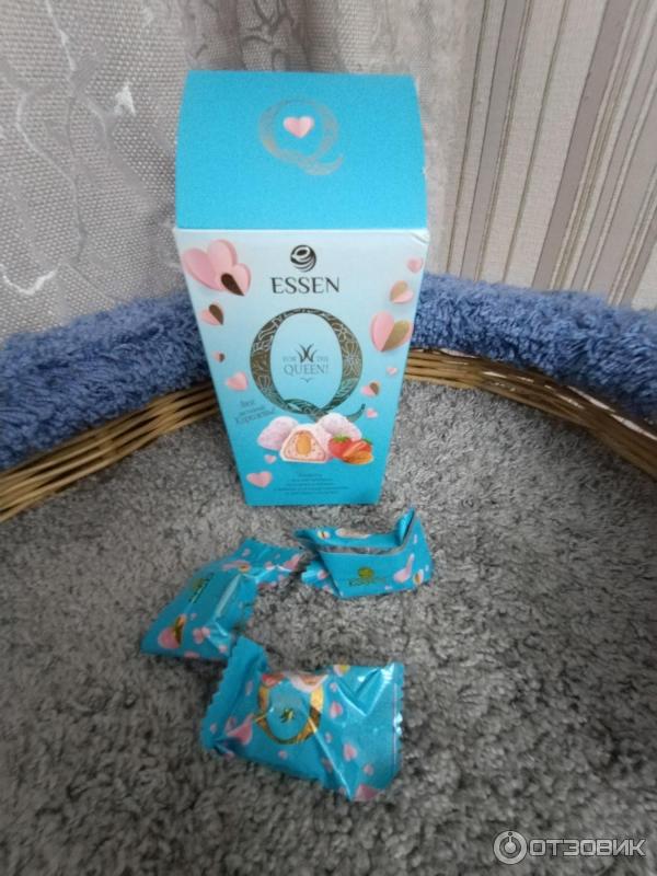 Отзыв о Конфеты Essen Q клубника со сливками с миндалем и кокосом