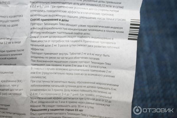 Отзыв о Таблетки Тева "Тизанидин-Тева" | "Улётная" побочка...