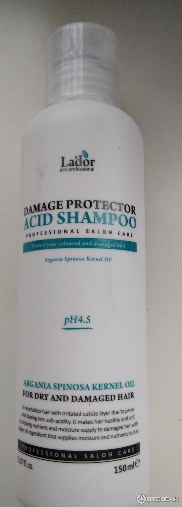 Отзыв о Шампунь Lador Damage Protector Acid | Для окрашенных волос - отличный шампунь.
